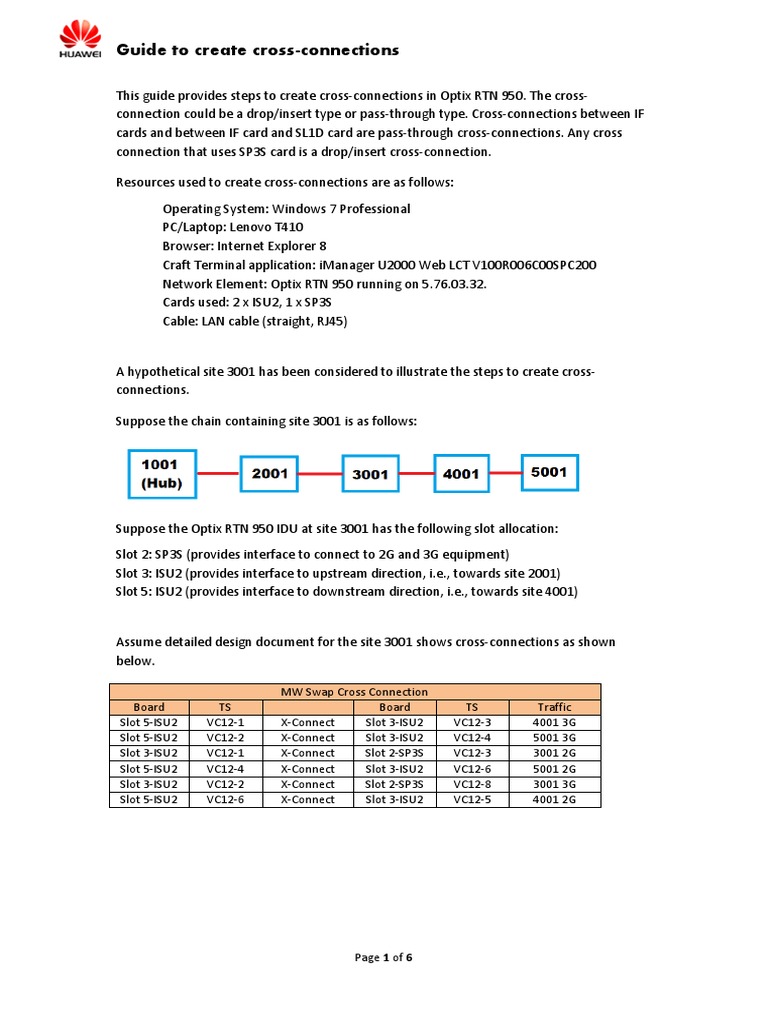 Guide To Create Cross-Connection Huawei | PDF | Information And Communications Technology ...