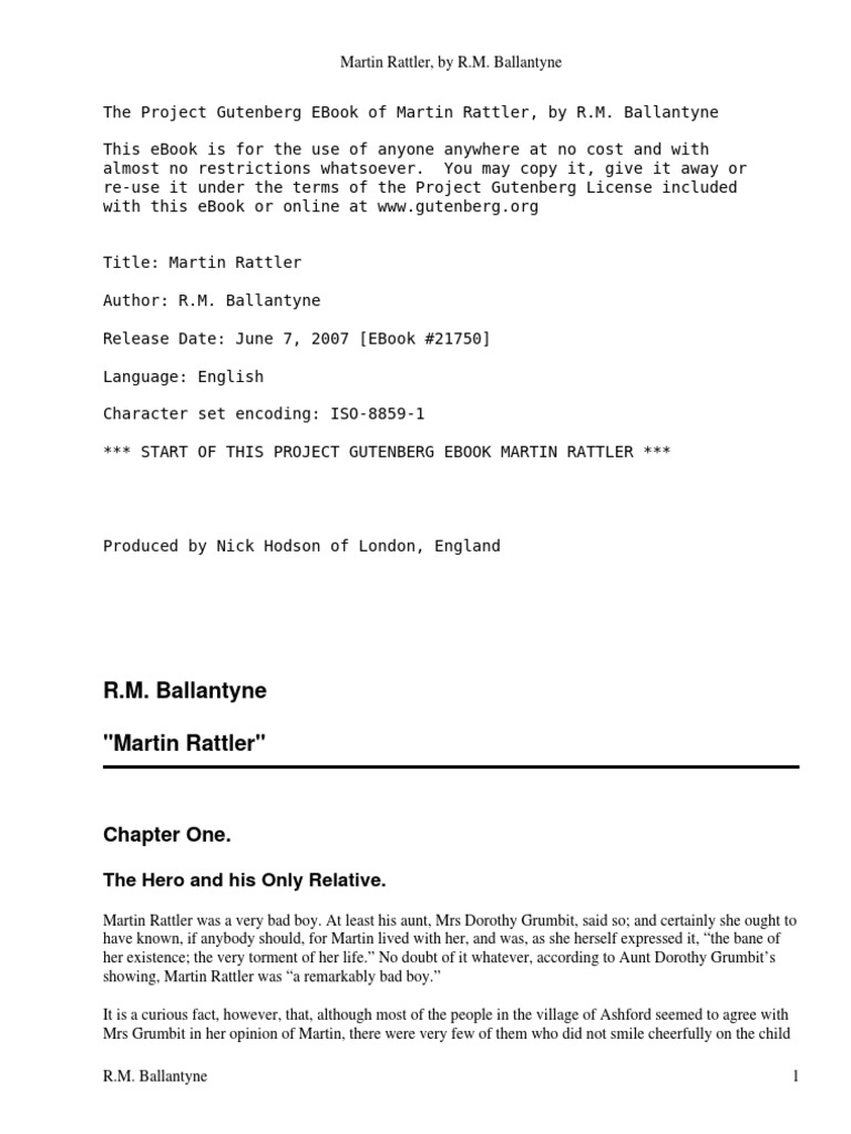 Martin Rattler by Ballantyne, R. M. (Robert Michael), 1825-1894 | PDF ...
