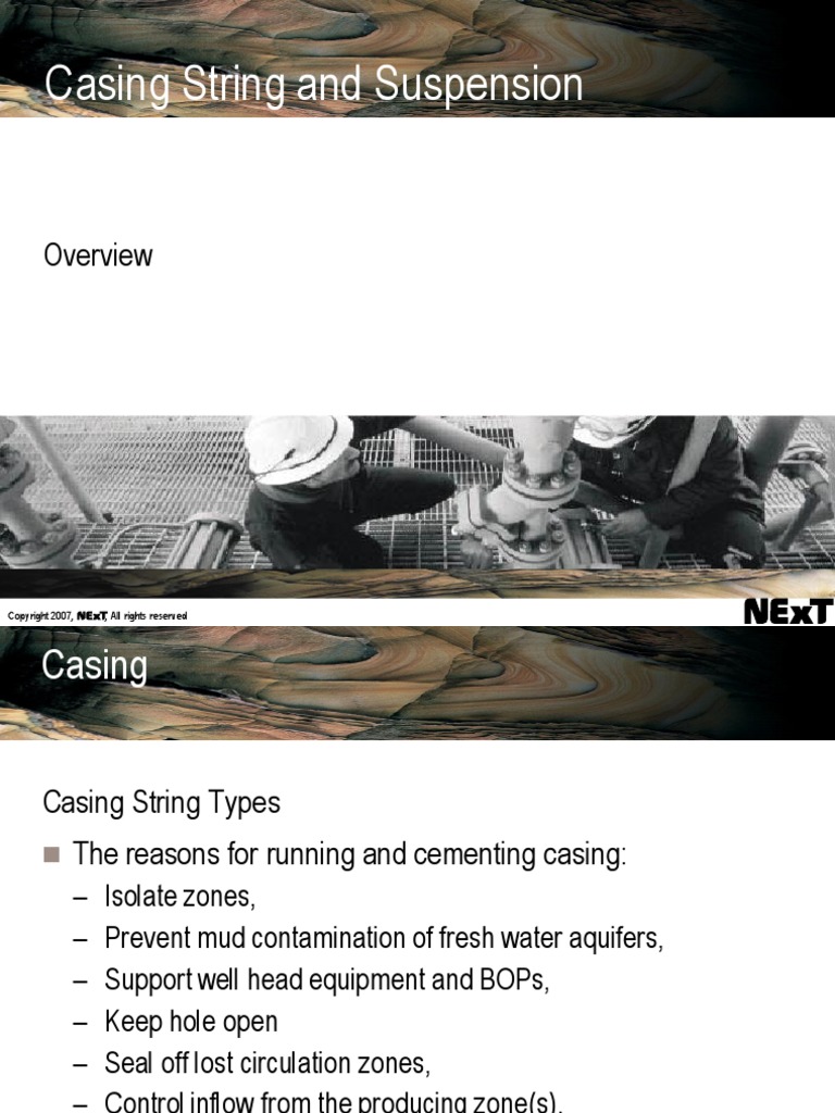Casing String and Suspension | PDF | Casing (Borehole) | Oil Well