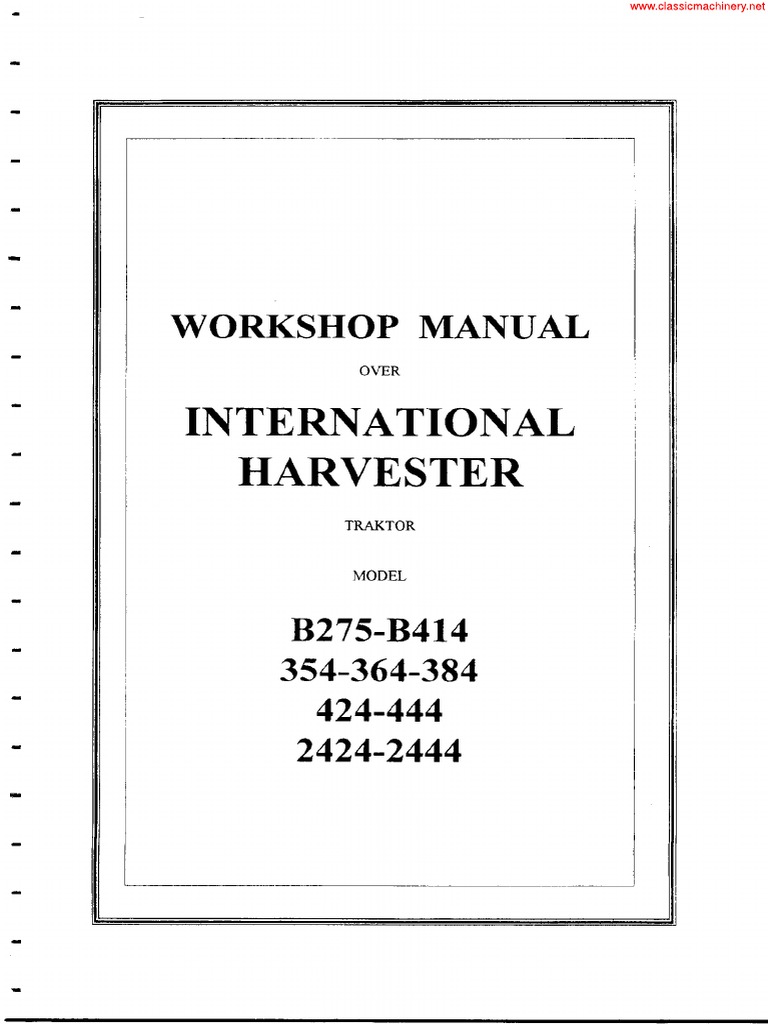Ih b275-b414 354-364-384 424-444 2424-2444 Manual | PDF | Piston | Valve