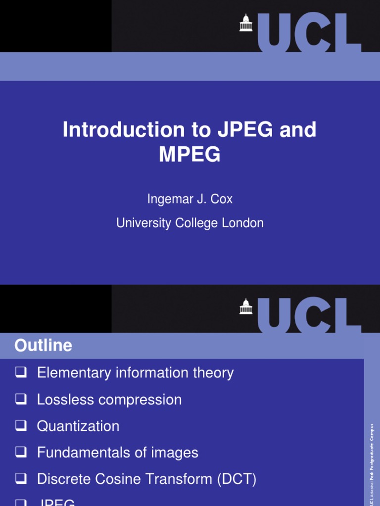 Jpeg and Mpeg | PDF | Data Compression | Telecommunications Engineering
