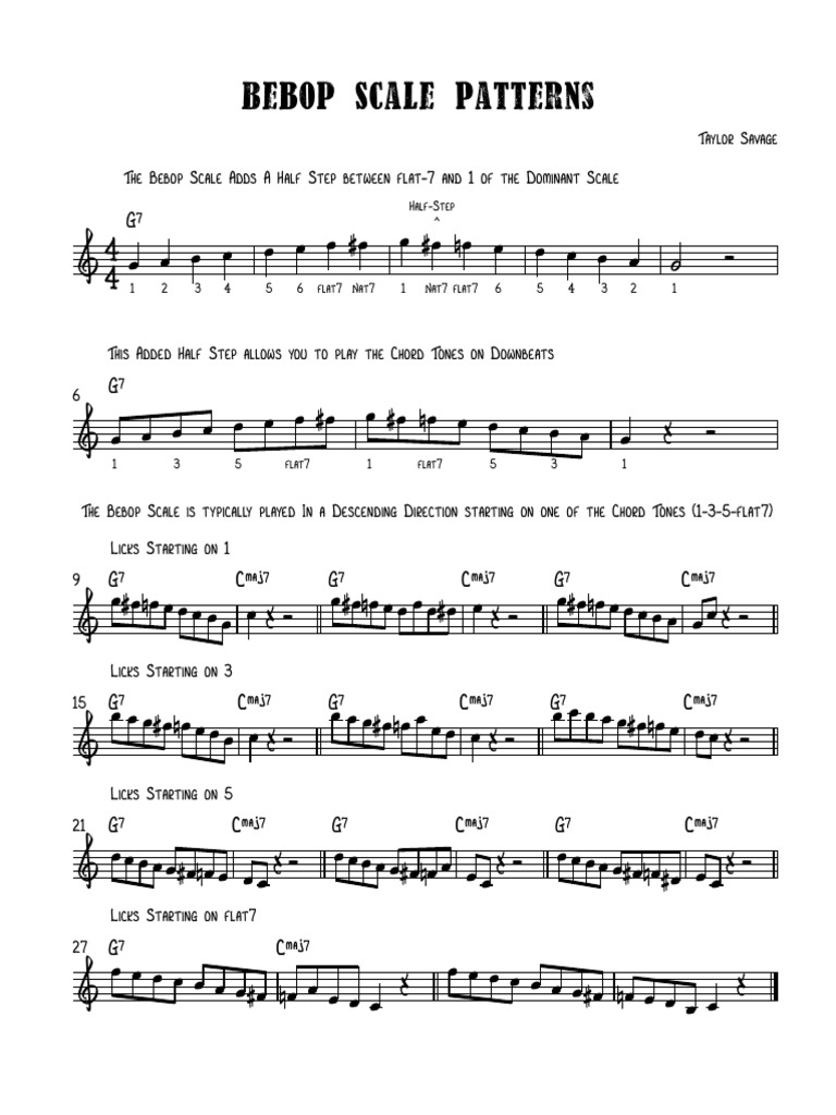 Bebop Scale Patterns - Full Score | PDF