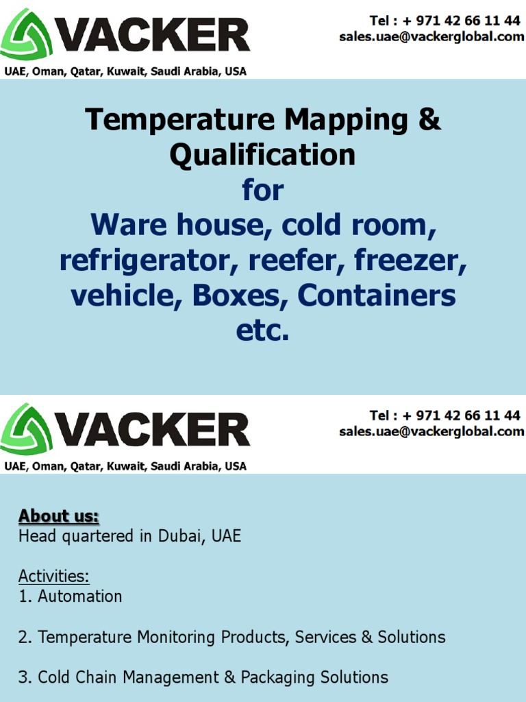 Temperature Mapping Study and Qualification - Vacker UAE | PDF | Refrigerator | Refrigeration