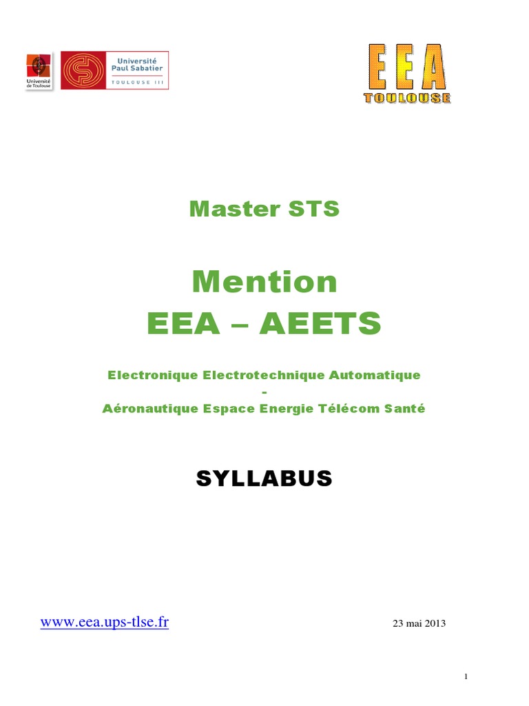 Syllabus Master EEA | Download Free PDF | Ingénieur | Électronique