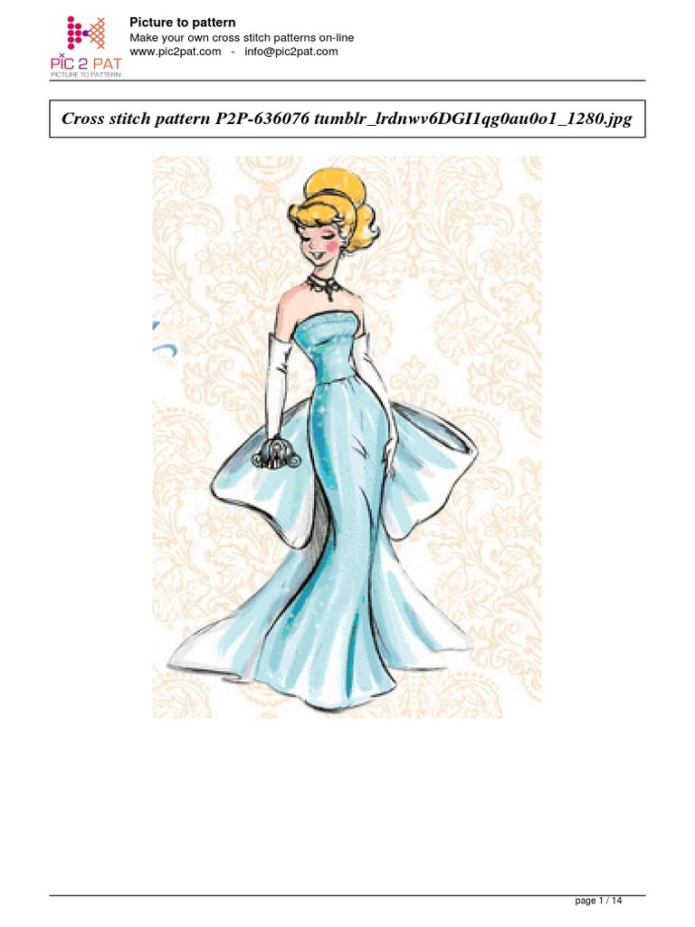 Cinderella Cross Stitch Pattern | PDF | Green | Art Materials