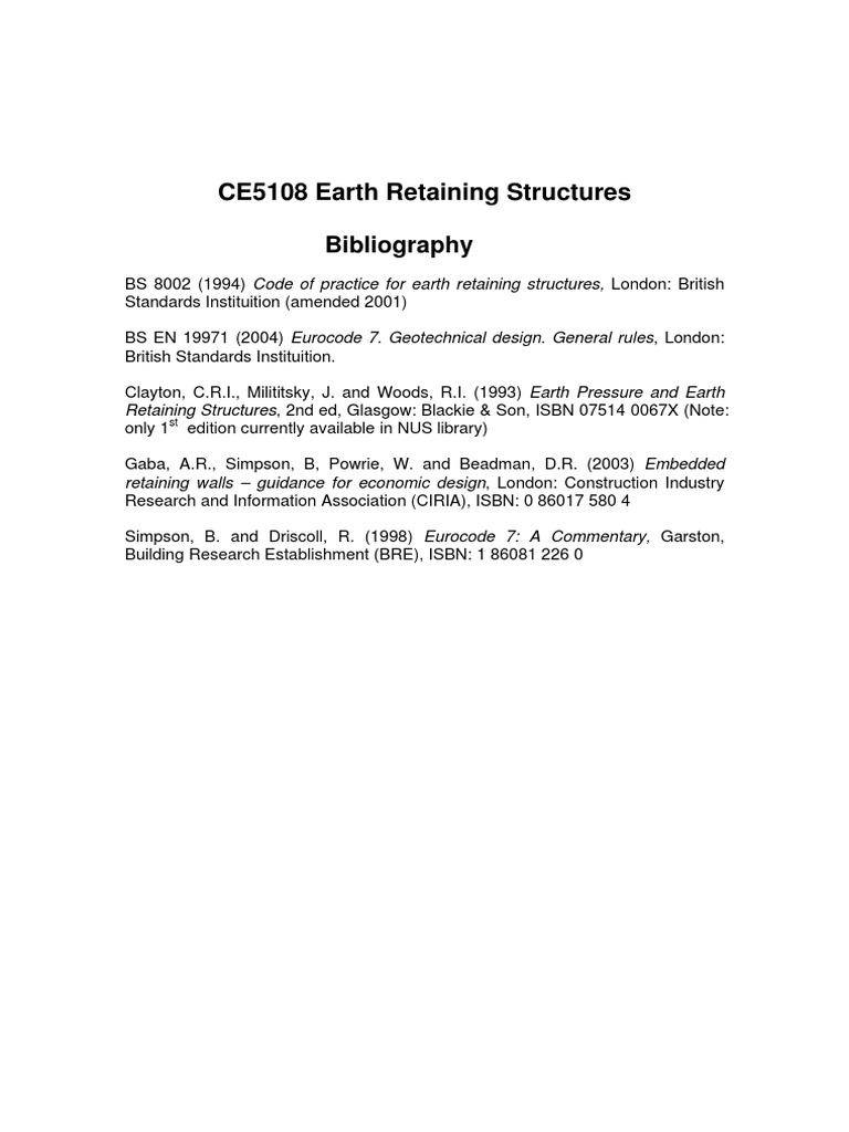 BS 8002: Earth Retaining Structures Guide | PDF