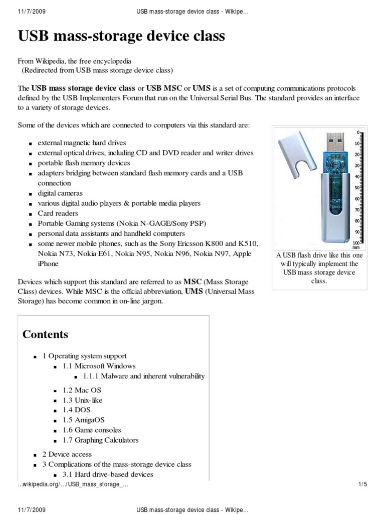 USB Mass-Storage Device Class - Wikipedia, The Free Encyclopedia | PDF ...