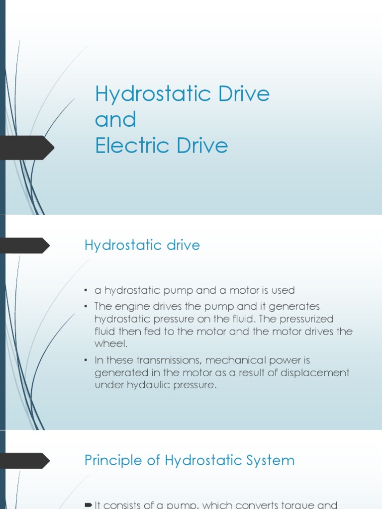 Overview of Hydrostatic Drive Systems | PDF | Transmission (Mechanics ...