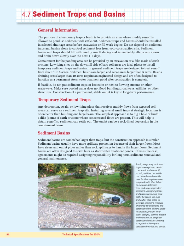 5-Sediment Traps and Basins | Spillway | Dam