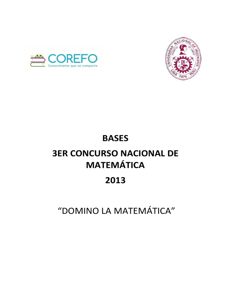 Concurso Corefo - Bases | PDF | Fracción (Matemáticas) | Trigonometría