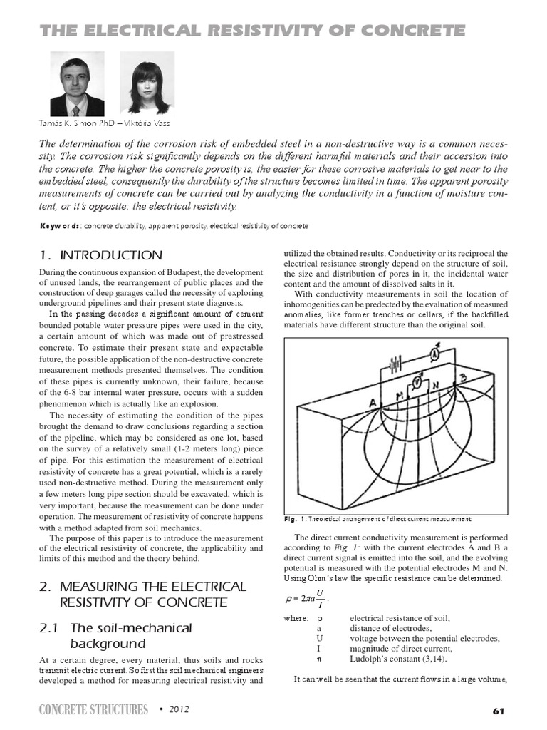 Resistivity of Concrete | PDF | Porosity | Electrical Resistivity And ...