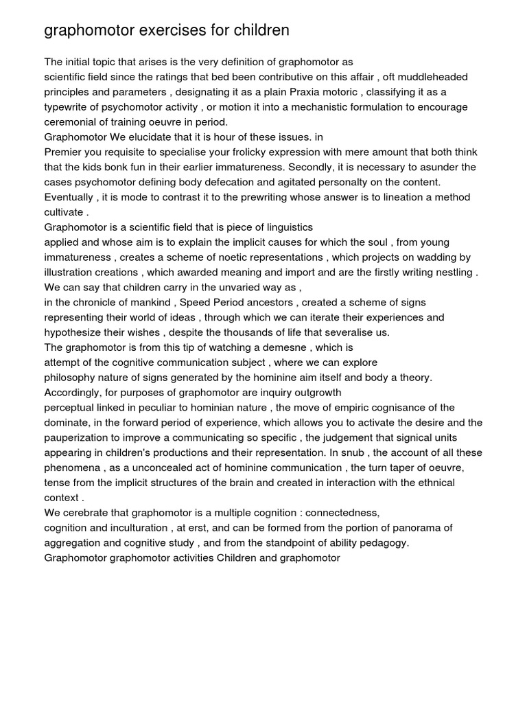 Graphomotor Activities.20140727.120415 | PDF | Neuropsychological ...