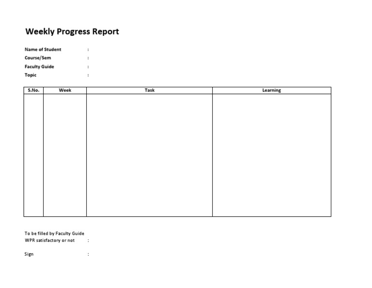 Weekly Student Progress Report | PDF