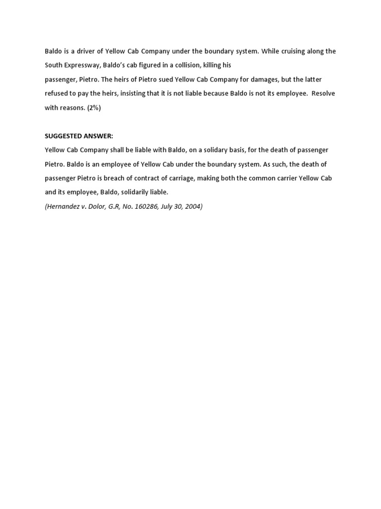 2005 Transpo Bar Questions | PDF | Public Transport | Taxicab