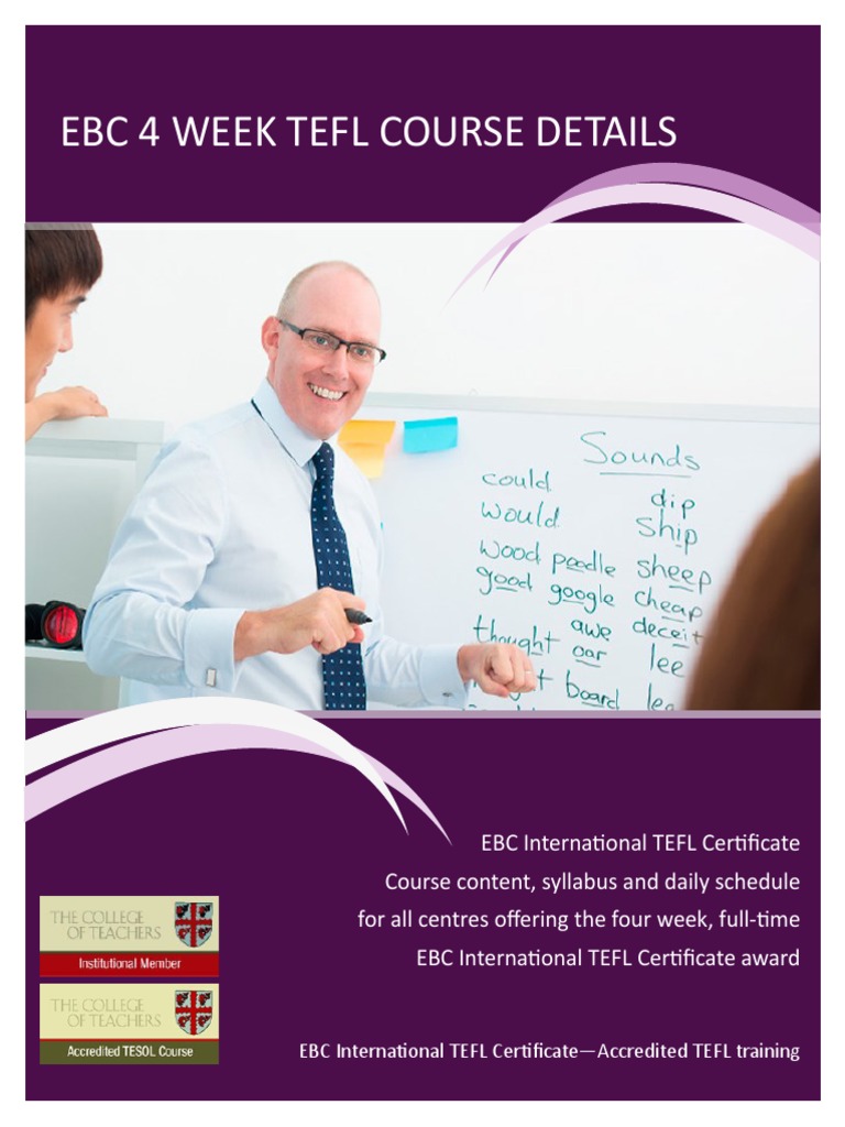 Four Week TEFL Course Syllabus and Content | PDF | English As A Second ...