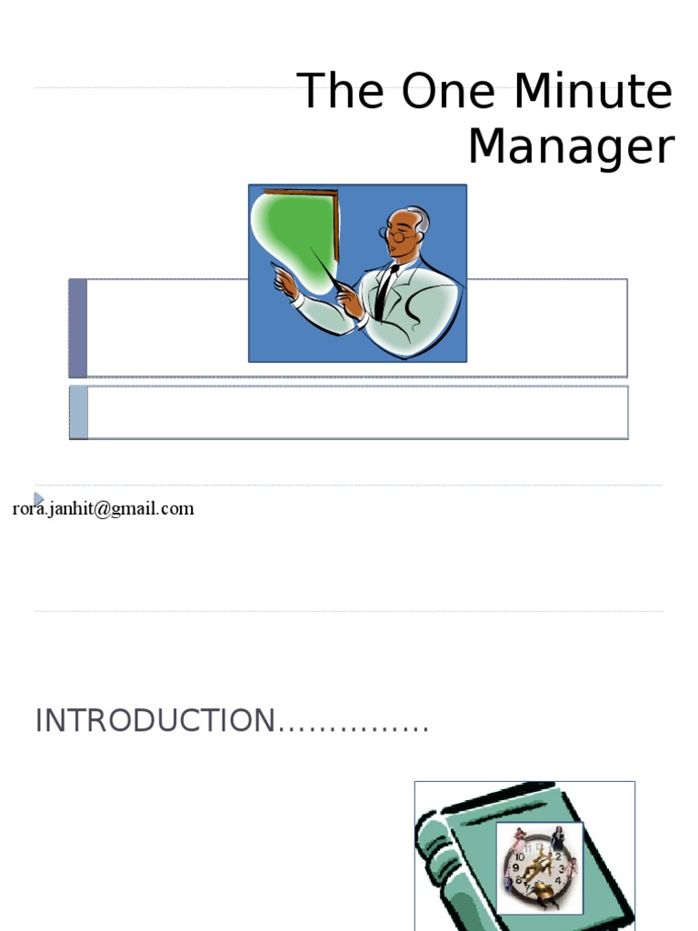 one minute manager ppt | Motivation | Self-Improvement