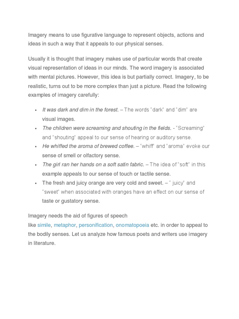 It Was Dark and Dim in The Forest.: Simile Metaphor Personification ...