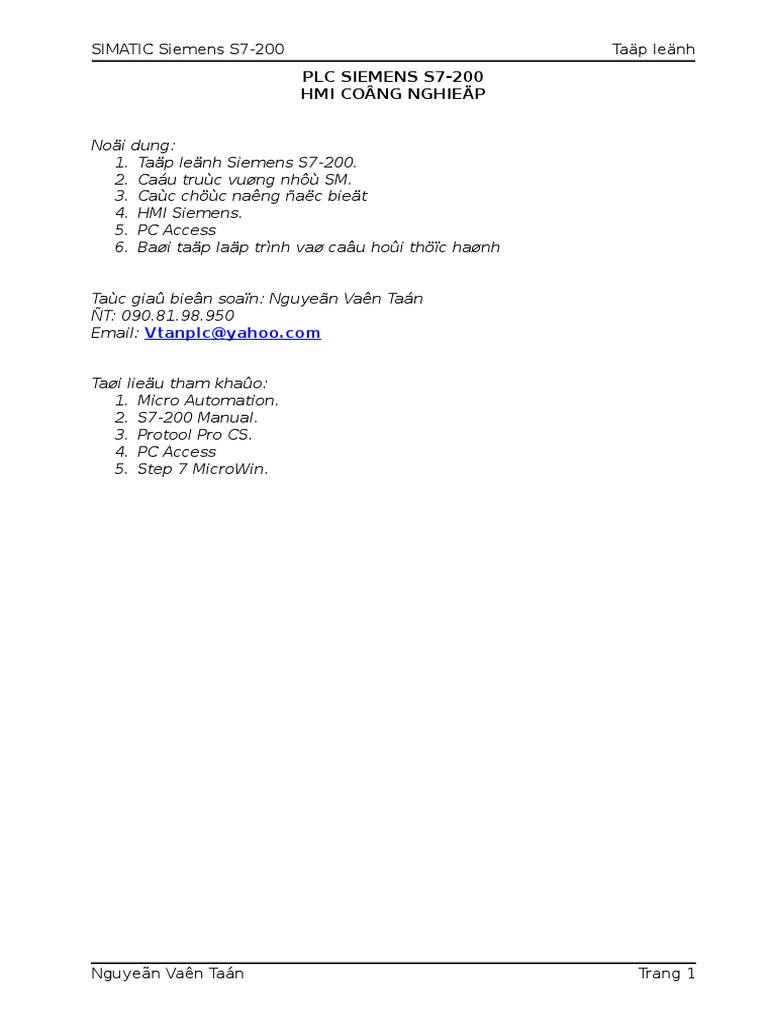 An Instruction Manual on Programming SIMATIC Siemens S7-200 PLCs and ...