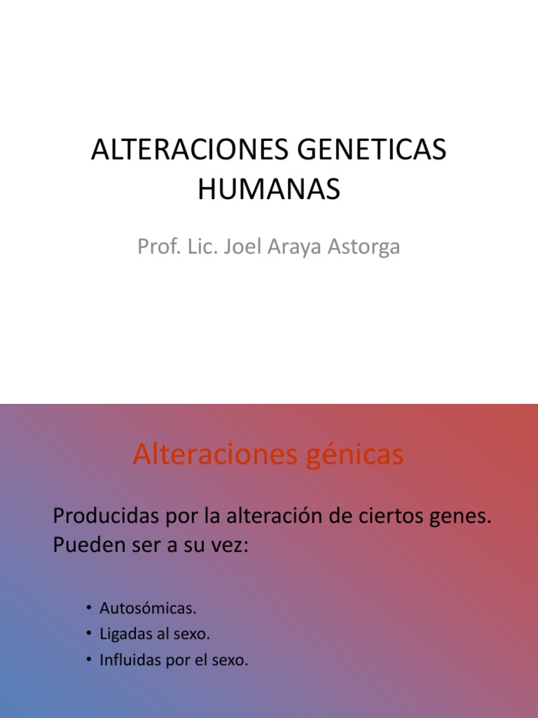 Alteraciones Humanas | PDF | Genética | Especialidades Medicas