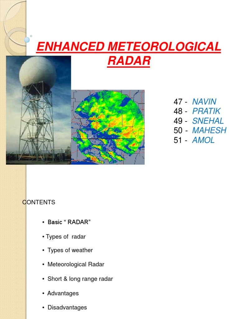 Enhanced Meteorological Radar: Navin Pratik Snehal Mahesh Amol | PDF ...