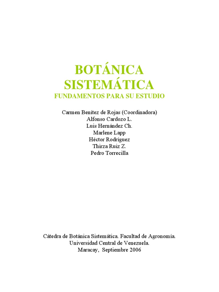 Fundamentos de Botánica Sistemática | PDF | Taxonomía (biología) | Especies