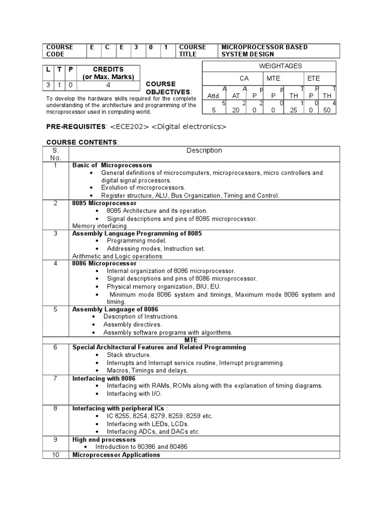 LTP Credits (Or Max. Marks) | PDF | Technology & Engineering
