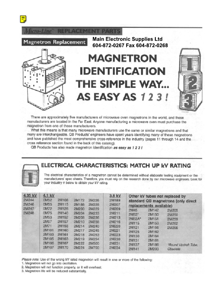 Magnetron Cross Reference | PDF