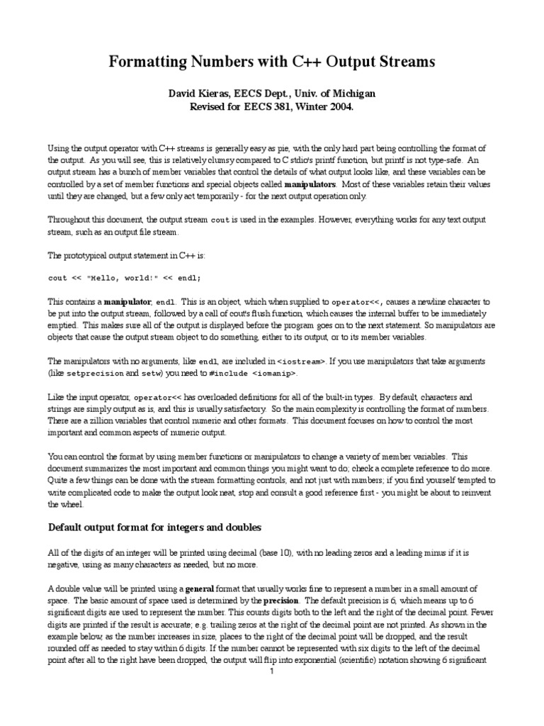 Formatting C Preview | PDF | Significant Figures | Integer (Computer Science)