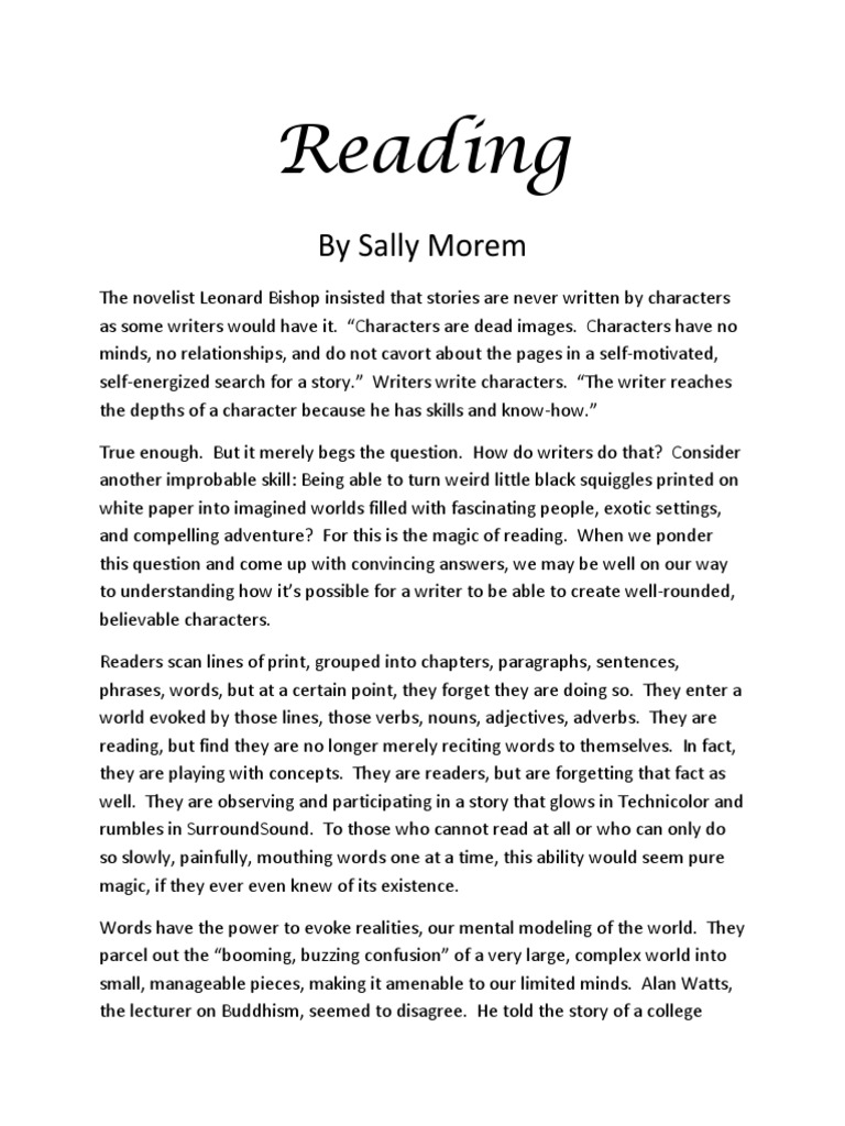 An Essay On Reading | PDF | Mind | Reading (Process)