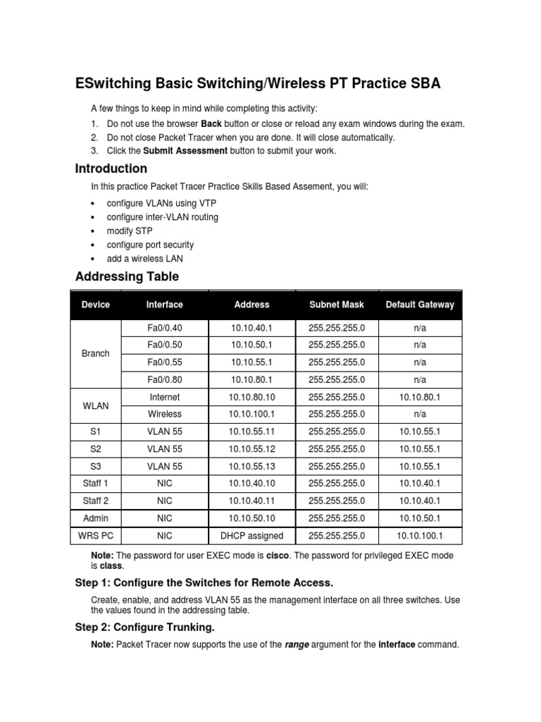 ESwitching Basic Switching (100%) | PDF | Wireless Lan | Ip Address