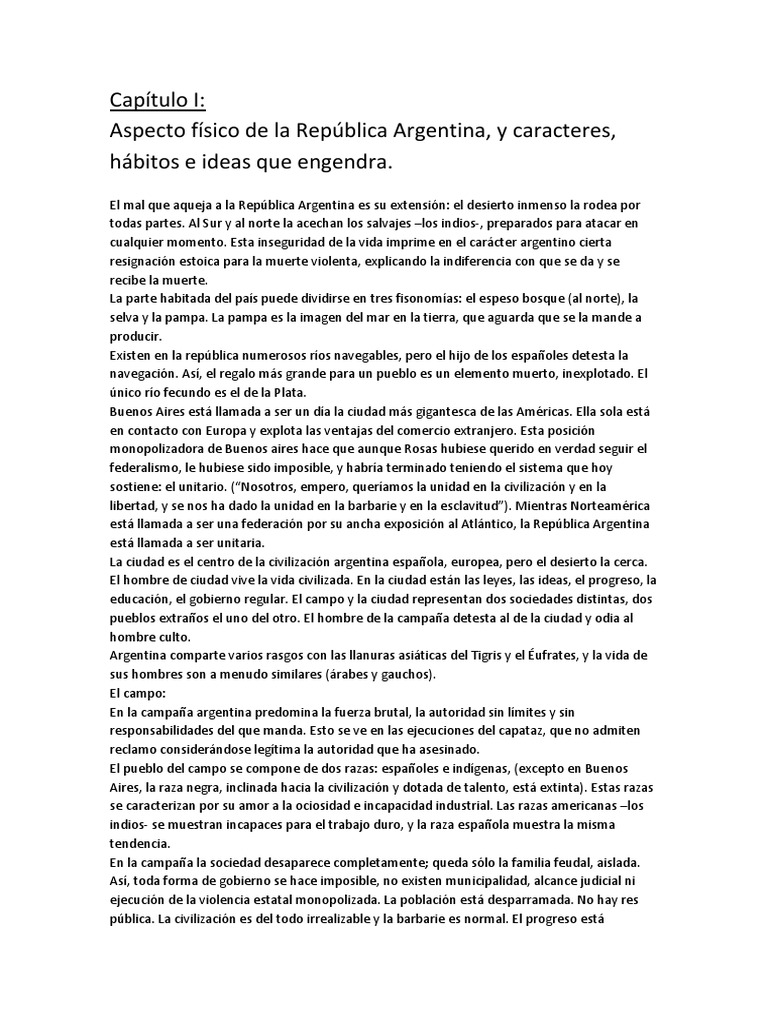 Resumo Facundo | PDF | Argentina | España