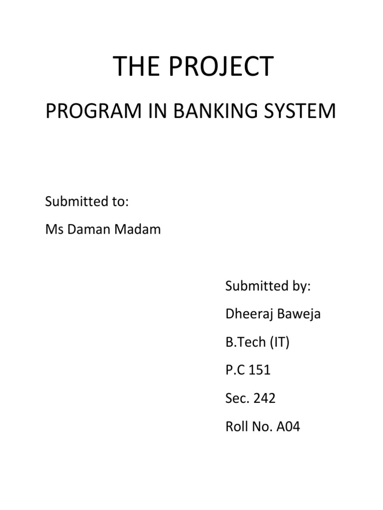 Program in Banking System | PDF | Computer Science | Software Engineering