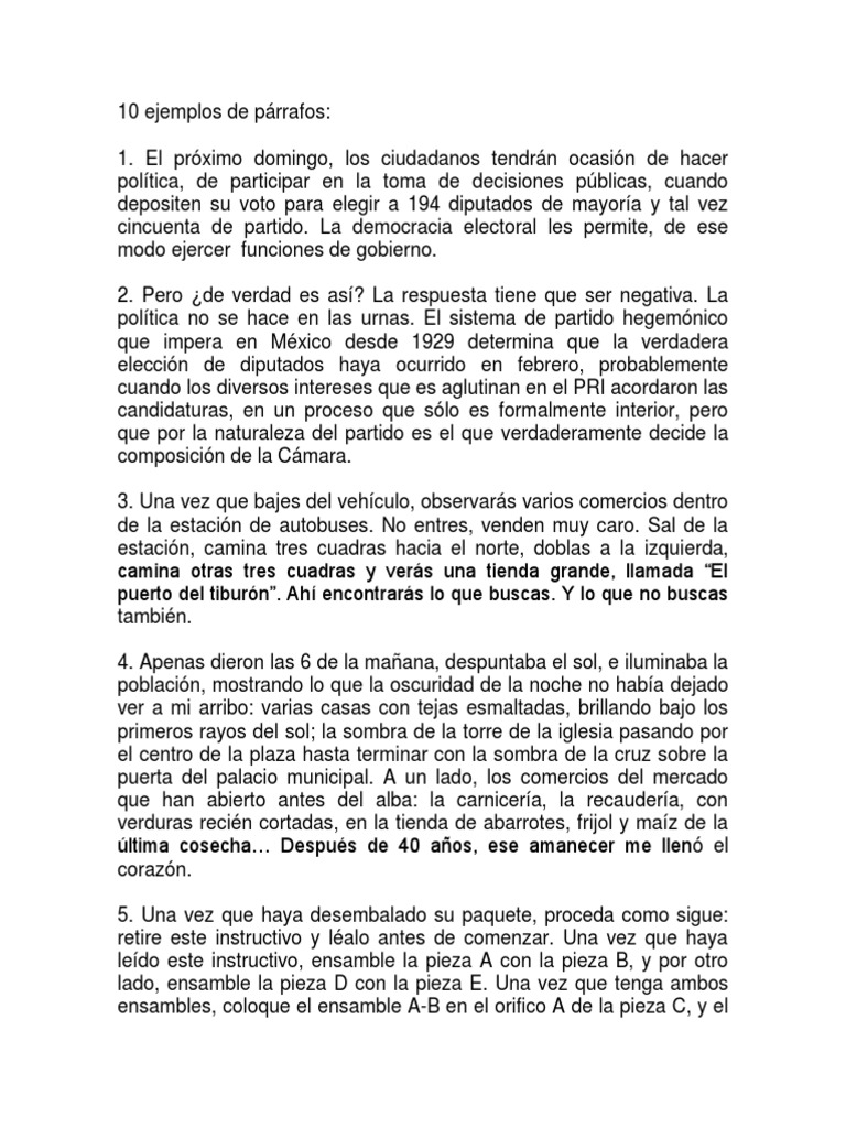 Ejemplos de Párrafos en Diversos Contextos | PDF | Bushido | Elecciones