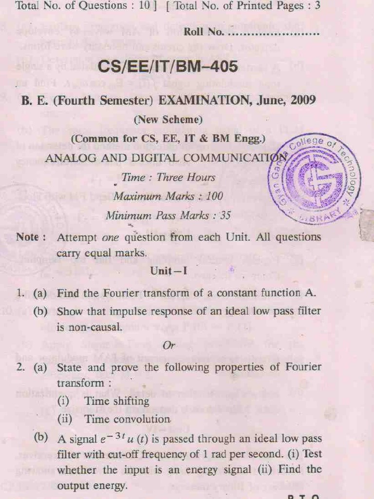 RGPV ADC Question Paper | PDF