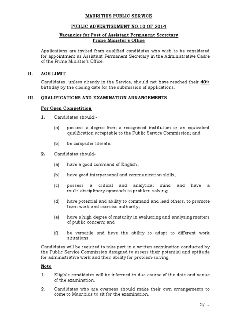 Assistant Permanebnt Secretary EXT 18FEB14 | PDF | Secretary | Test ...