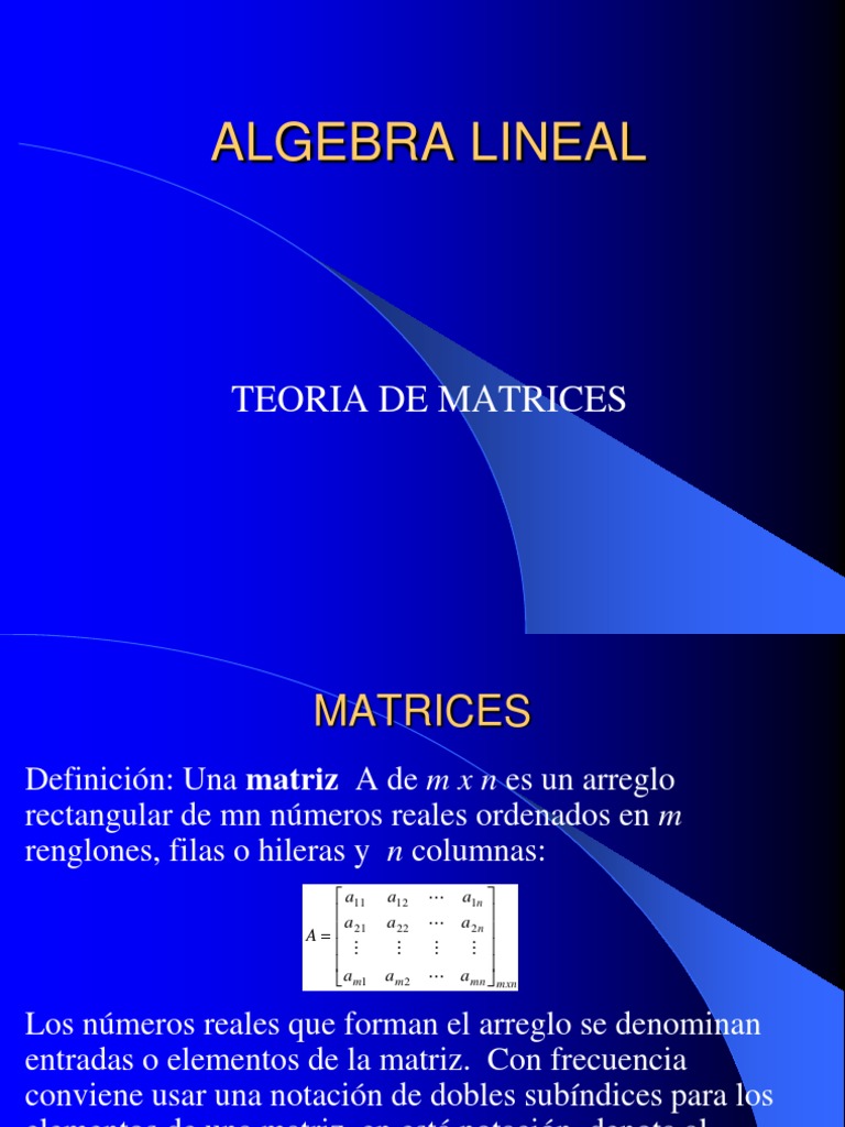Presentacion Matrices | PDF | Matriz (Matemáticas) | Análisis matemático