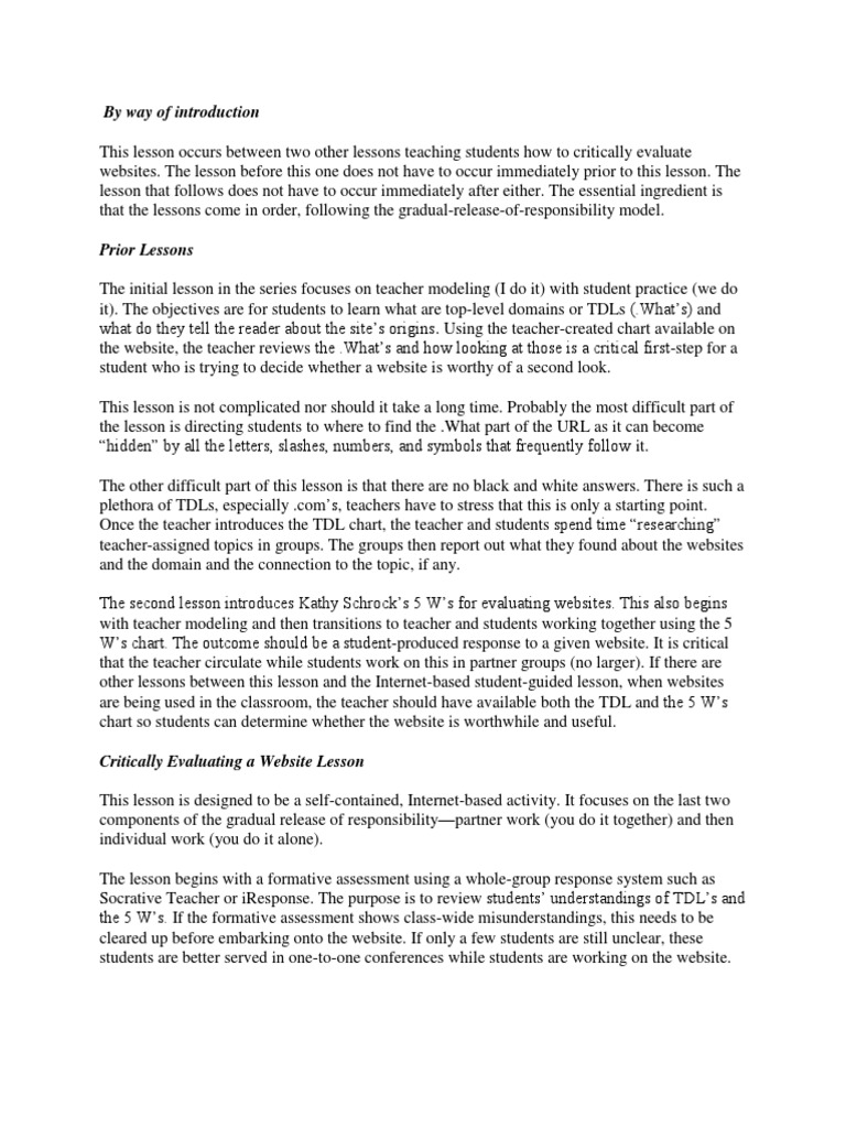 CLP Lesson Plan | PDF | Websites | Teachers