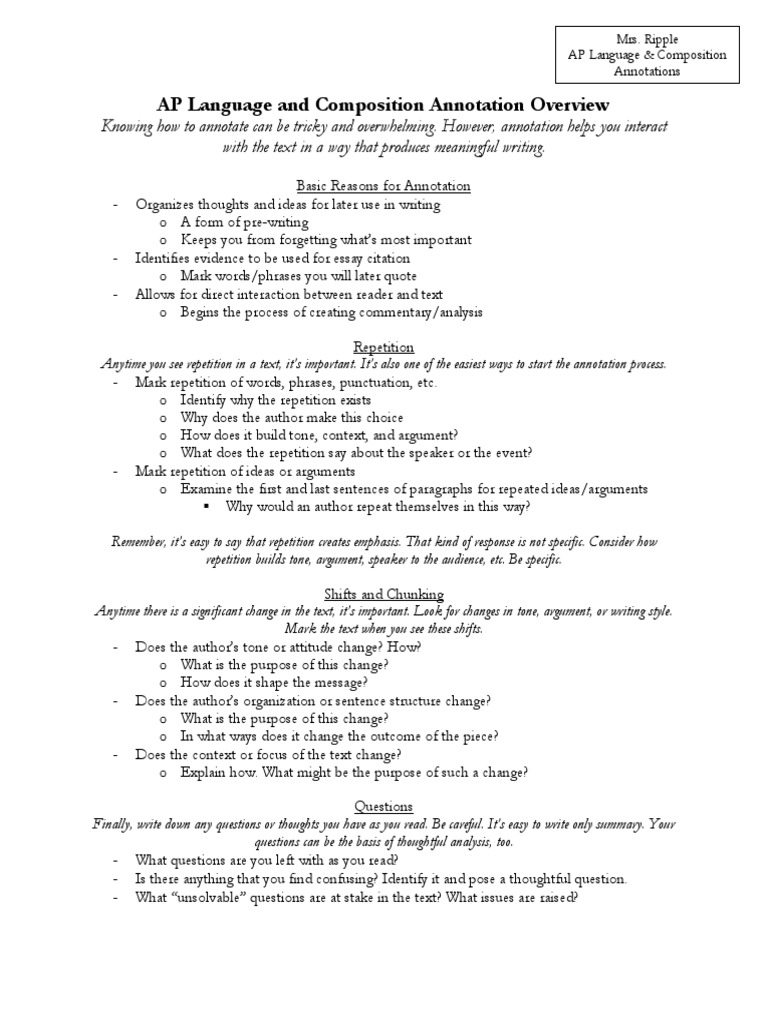 SOAPSTone Annotation Guide for AP Lang | PDF | Essays | Cognitive Science