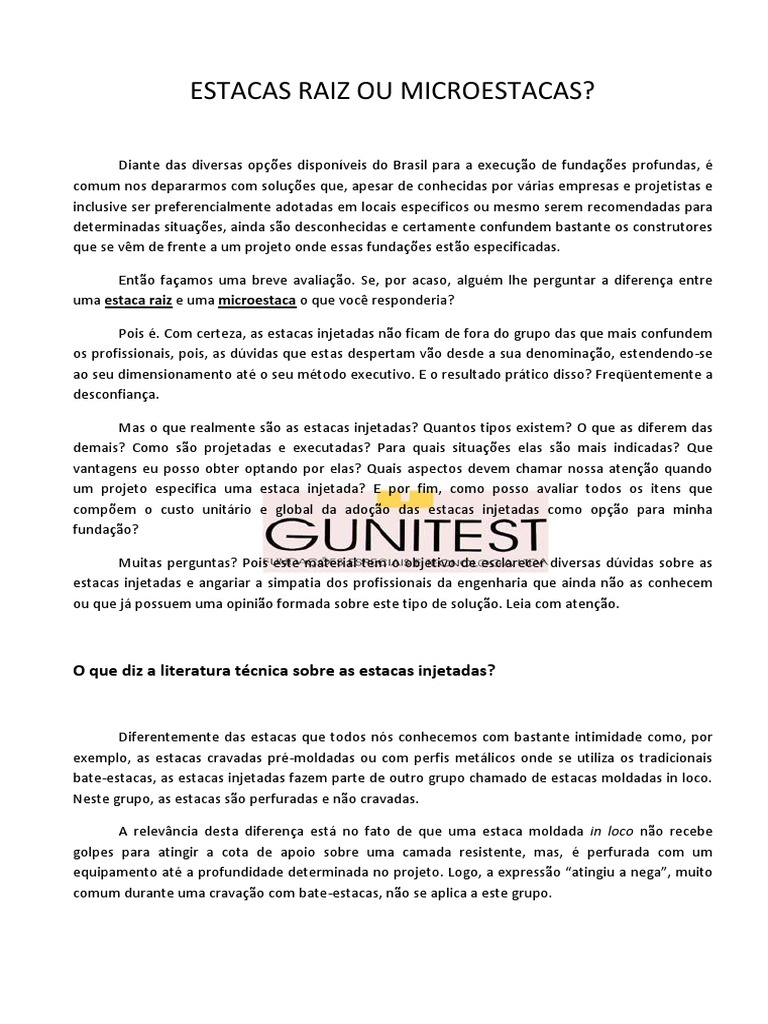 Aula 1000752471 Estacas Raiz Ou Microestacas | PDF | Pressão | Solo