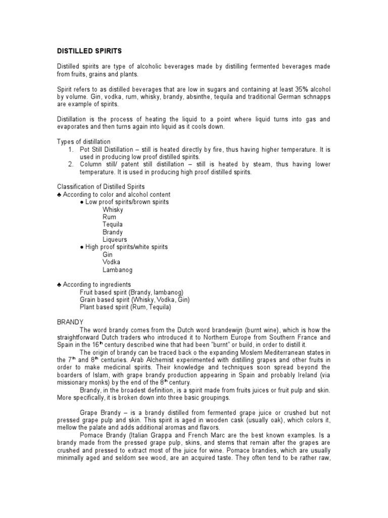 Distilled Spirits | PDF | Distilled Beverages | Brandy