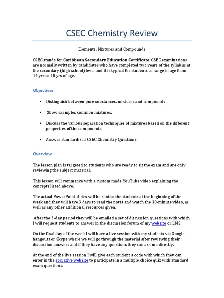 Example of A Lesson Plan For My Virtual Classroom | PDF | Lesson Plan ...