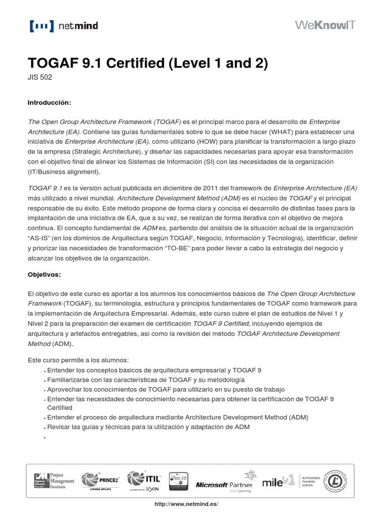 Togaf 9.1 | PDF | Arquitecto | Marco de software