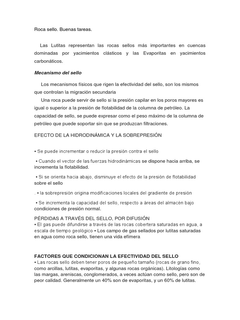 Roca Sello | PDF | Depósito de petróleo | Science