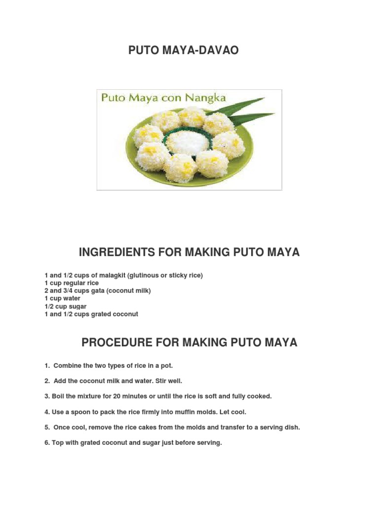 Ingredients for Making Puto Maya | Food And Drink | Food & Wine