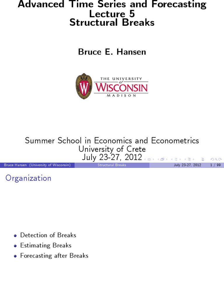 Advanced Time Series and Forecasting Lecture 5 | PDF | Bootstrapping ...