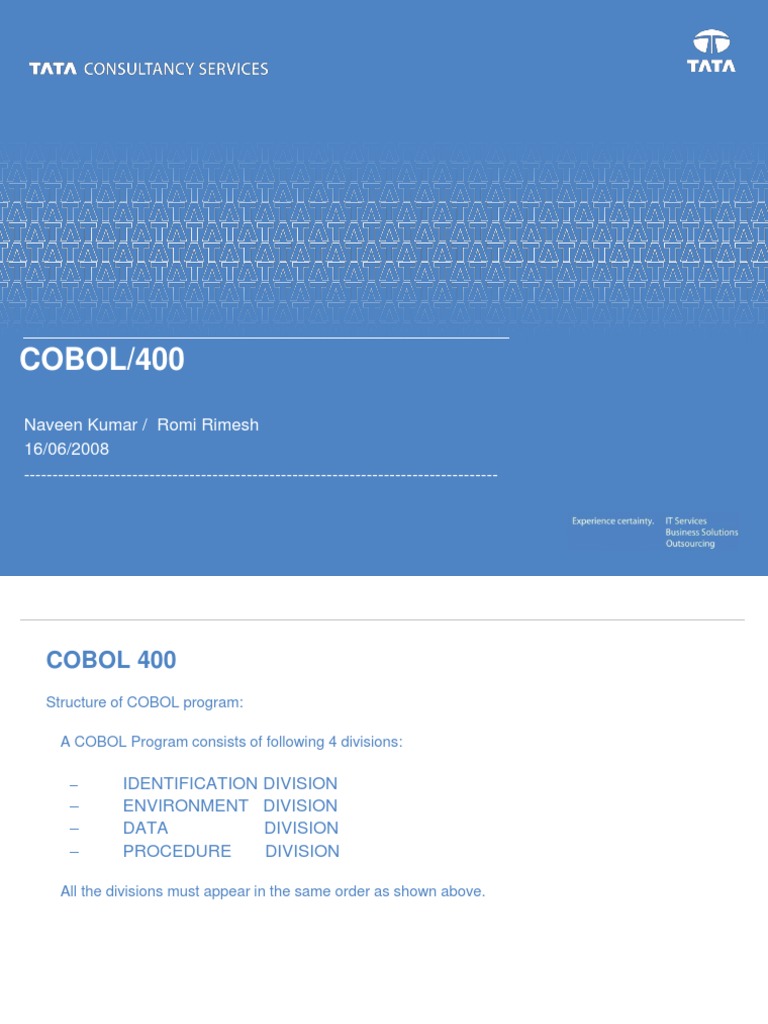 A Comprehensive Guide to the Structure and Components of a COBOL ... A Comprehensive Guide to the Structure and Components of a COBOL ...