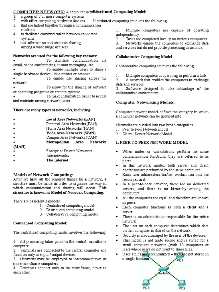 Computer Network Notes | PDF | Network Topology | Computer Network