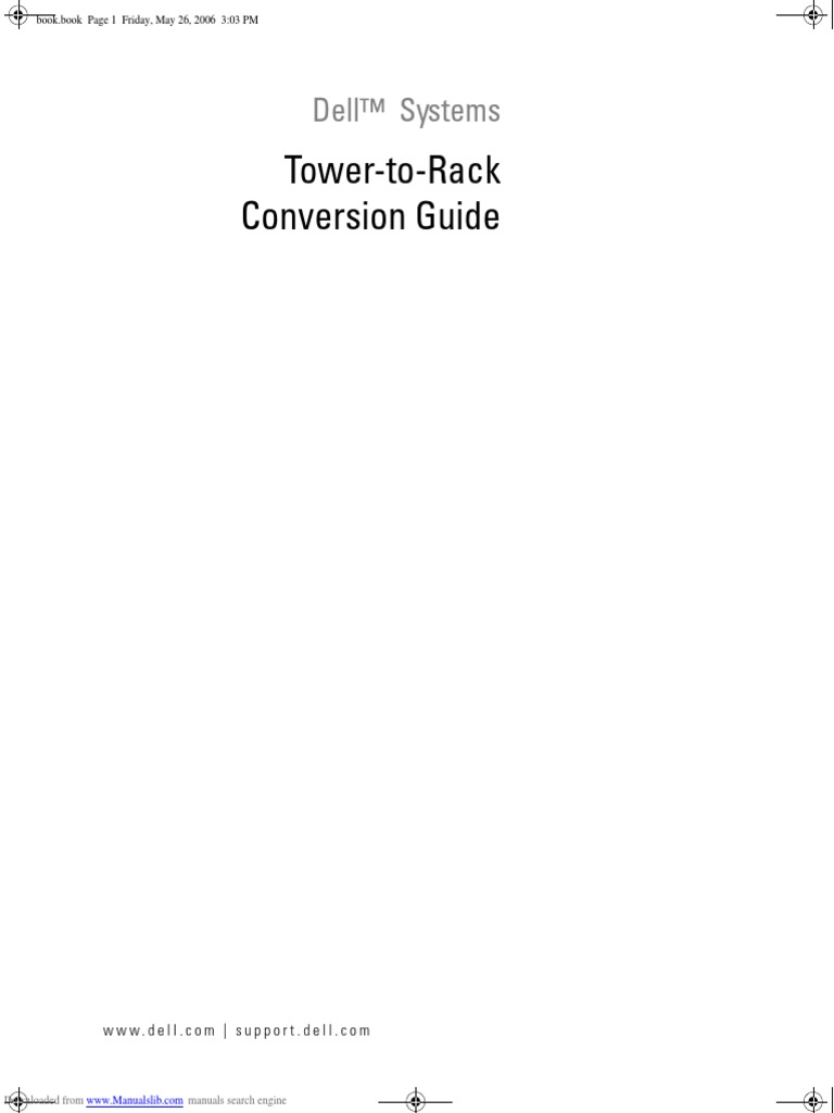 Tower-to-Rack Conversion Guide: Dell™ Systems | PDF | Electrical ...