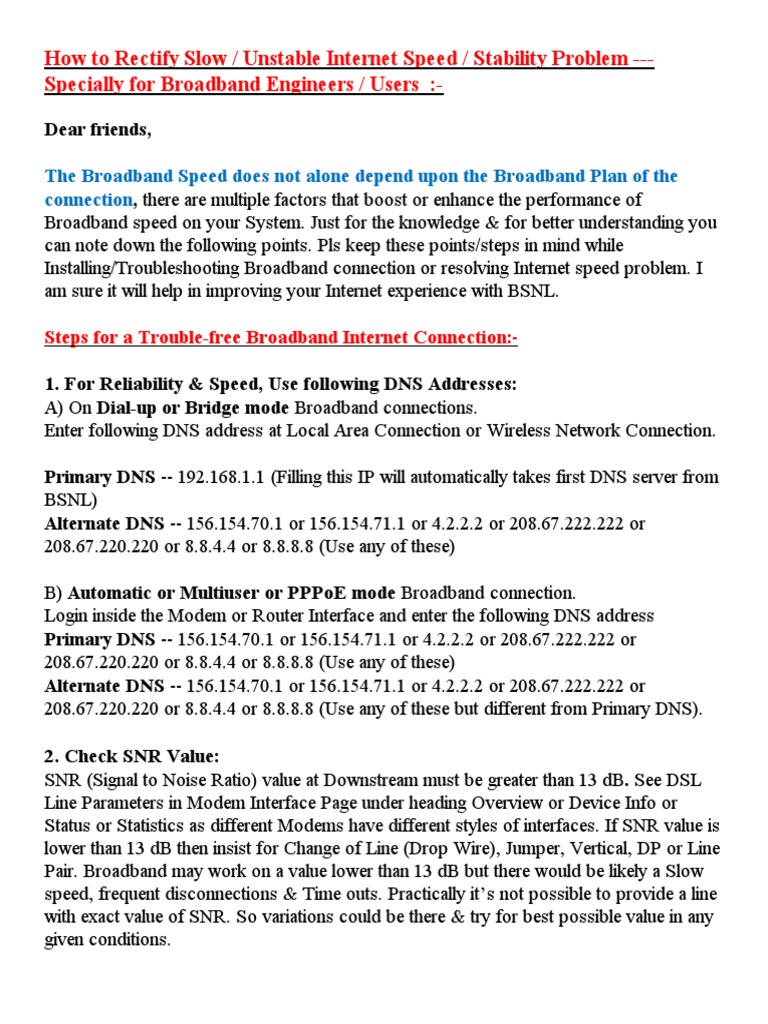 Optimize Broadband Speed and Stability | PDF | Internet Access | Modem