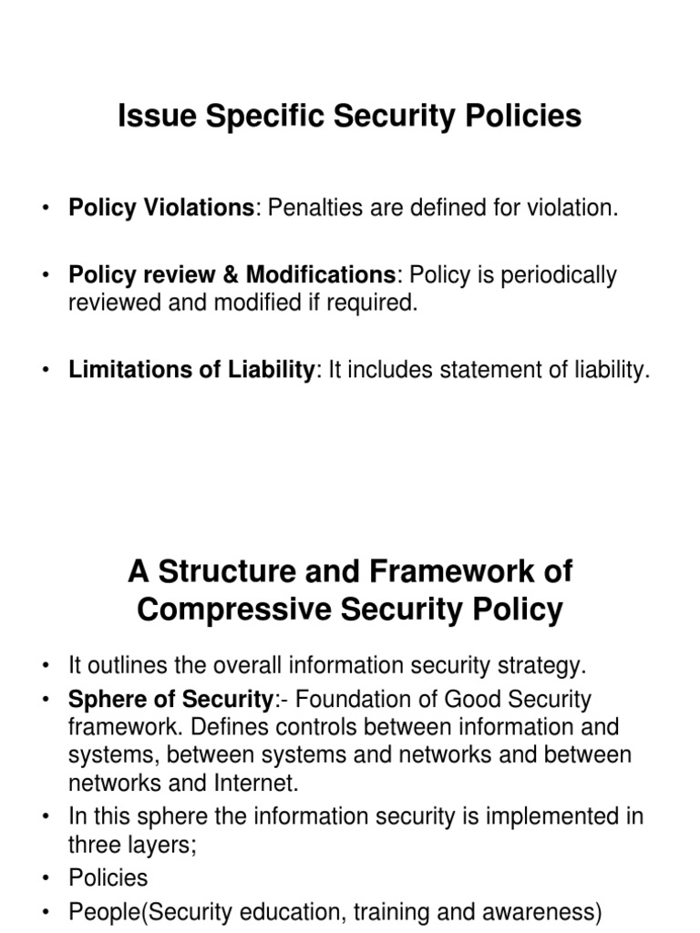 Issue Specific Security Policies | PDF | Information Security ...